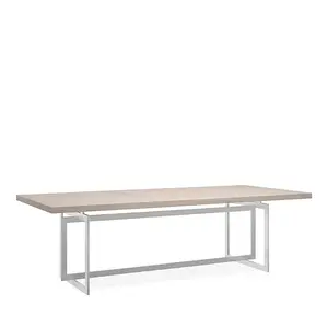 CARACOLE Wish You Were Dining Table - Chrome/creme Travertine