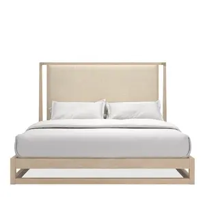 CARACOLE Classic Pinstripe Upholstered Light Bed, Queen
