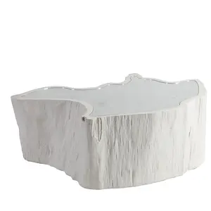 ARTISTICA Capitola Asymmetrical Cocktail Table - White