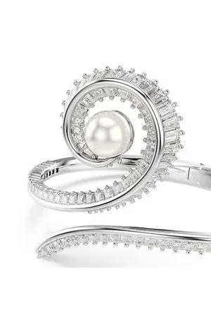 SWAROVSKI Treble Clef Bangle - White/ Silver