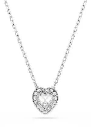 SWAROVSKI X Ariana Grande Angelic Heart Pendant Necklace - White/ Silver