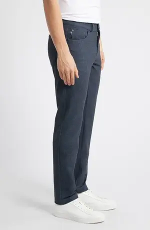 BRAX Chuck Hi-flex Houndstooth Five-pocket Pants - Navy