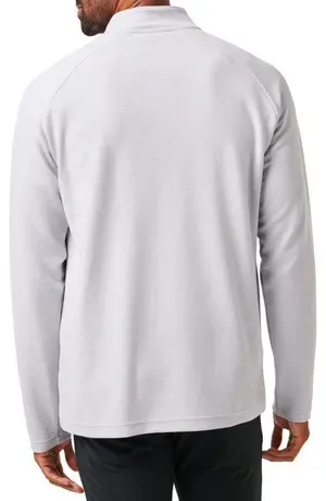 Travis Mathew Thermal Quarter Zip Pullover - Heather Light Grey