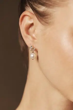 Nadri Blair Pearl Drop Stud Earrings