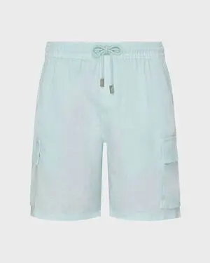 Vilebrequin Linen Cargo Bermuda Shorts - Blue