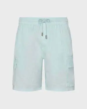 Vilebrequin Linen Cargo Bermuda Shorts - Blue