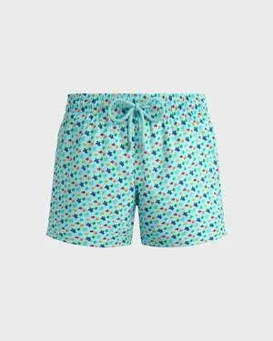 Vilebrequin Stretch Short Swim Trunks Micro Ronde Des Tortues Rainbow Mdb Moorise - Blue