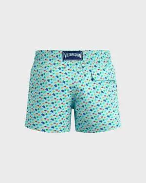 Vilebrequin Stretch Short Swim Trunks Micro Ronde Des Tortues Rainbow Mdb Moorise - Blue