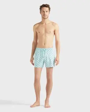 Vilebrequin Stretch Short Swim Trunks Micro Ronde Des Tortues Rainbow Mdb Moorise - Blue