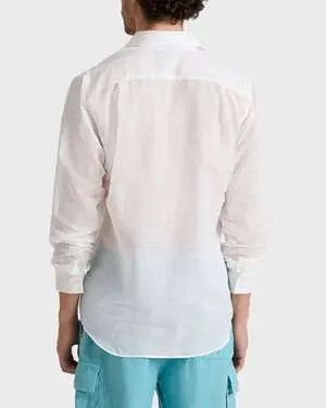 Vilebrequin Linen And Cotton Shirt Turtle Monogram Shirt Caroubis - White