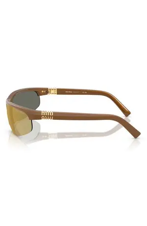 Miu Miu 70mm Oversized Oval Sunglasses - Brown Mirror