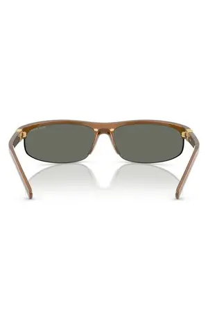 Miu Miu 70mm Oversized Oval Sunglasses - Brown Mirror