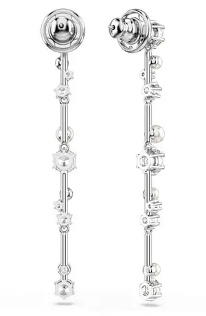SWAROVSKI Constella Bar Drop Earrings - White/ Silver