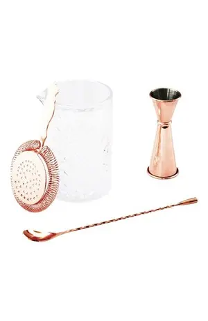 COPPERMILL KITCHEN Vintage Inspired Glass Barware Set - Copper