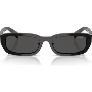 Prada 55mm Rectangular Sunglasses - Dark Grey