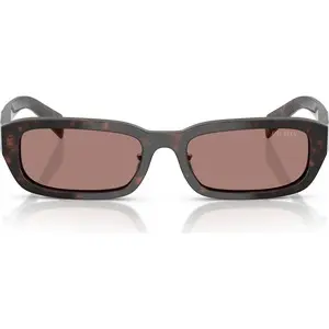 Prada 55mm Rectangular Sunglasses - Lite Brown