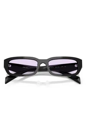 Prada 55mm Rectangular Sunglasses - Violet