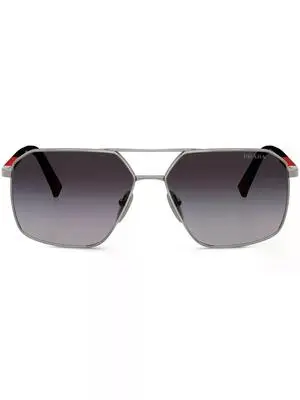 Prada Prada Linea Rossa Square Frame Sunglasses Silver