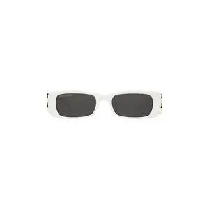 Balenciaga Dynasty Rectangle Sunglasses - White