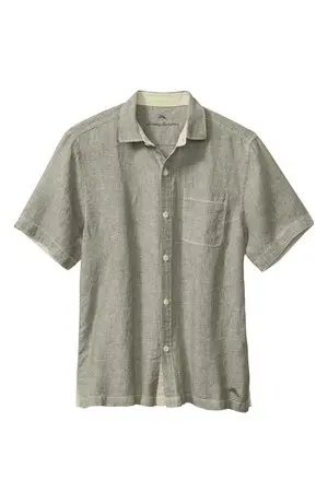 Tommy Bahama Paradise Breezer Short Sleeve Linen Button-up Shirt - Tea Leaf