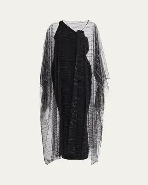 Giorgio Armani Crystal Embellished Sheer Cape