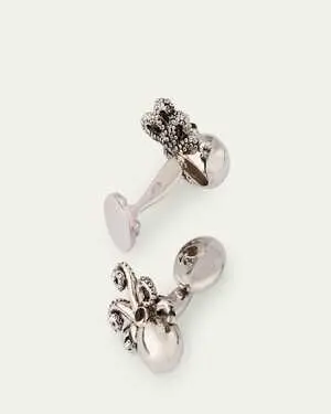 JAN LESLIE Sterling Octopus Cufflinks