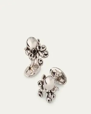 JAN LESLIE Sterling Octopus Cufflinks