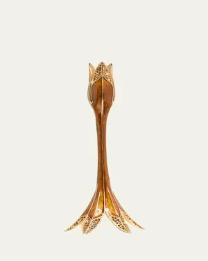 JAY STRONGWATER Tulip Medium Candlestick Holder - Gold