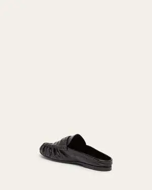 Saint Laurent Le Loafer Embossed Leather Mules - Nero