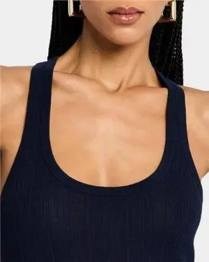 A.L.C. Iris Racerback Tank Top - Navy