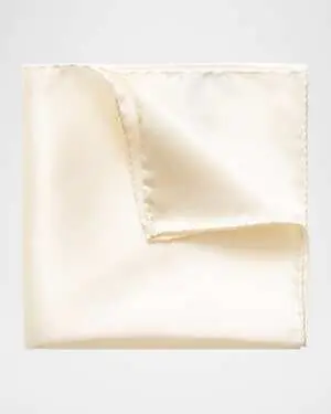 Eton Men & Apos;s Silk Wedding Pocket Square Light Beige