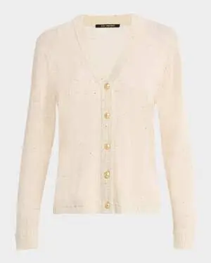 Kobi Halperin Kobi Halperin Anthia Sequin Button-Down Sweater Natural