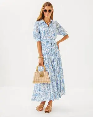 Lilly Pulitzer® Larkyn Midi Shirtdress - Resort White Tall Tales