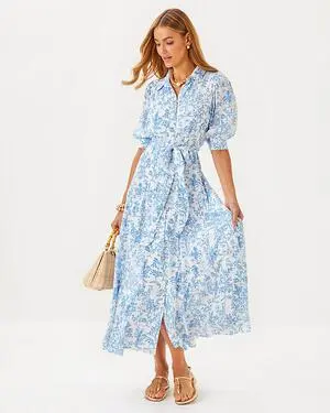 Lilly Pulitzer® Larkyn Midi Shirtdress - Resort White Tall Tales