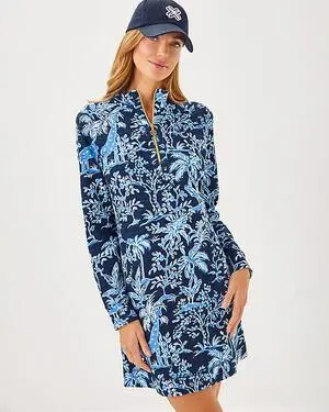 LILLY PULITZER Ashlee Half-zip Dress - Low Tide Navy Tall Tales