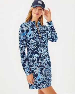 LILLY PULITZER Ashlee Half-zip Dress - Low Tide Navy Tall Tales