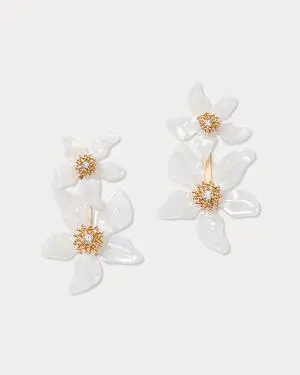 Lilly Pulitzer® Plumes In Bloom Convertible Earrings - Coconut