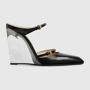 Gucci Leather Wedge Mule