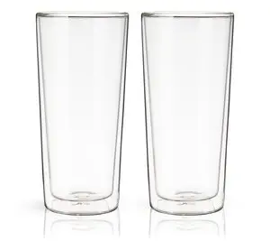 TRUE BRANDS Double Walled Pint Glasses Set Of 2 - One-color
