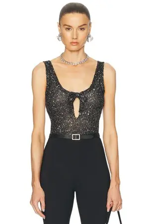 Alessandra Rich Sequin Tank Top