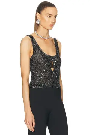Alessandra Rich Sequin Tank Top