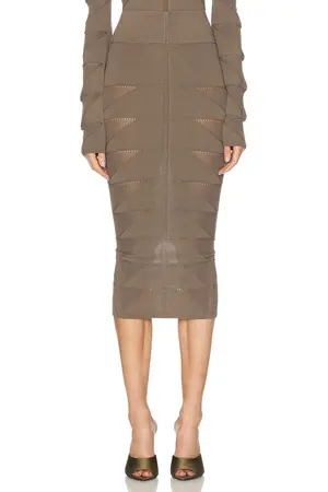 Rick Owens Knit Midi Skirt - Dust