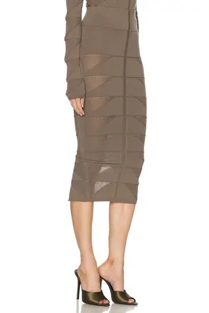 Rick Owens Knit Midi Skirt - Dust