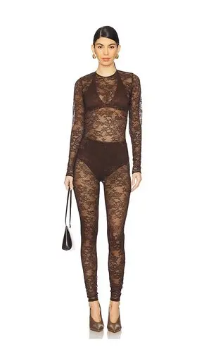 Amanda Uprichard X Revolve Caresha Catsuit - Brown