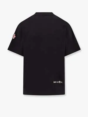 Moncler Cotton T-shirt With Embroidered Logo - Black