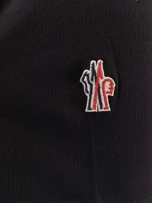 Moncler Cotton T-shirt With Embroidered Logo - Black