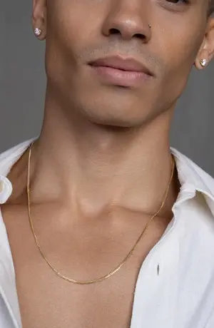 Bony Levy Rounded Box Chain Necklace - Yellow