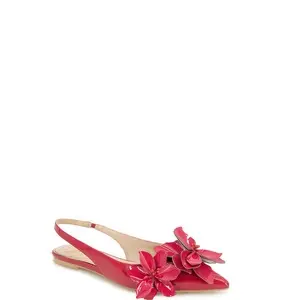 KENNETH COLE Tayla Pointed Toe Slingback Flat - Red Patent