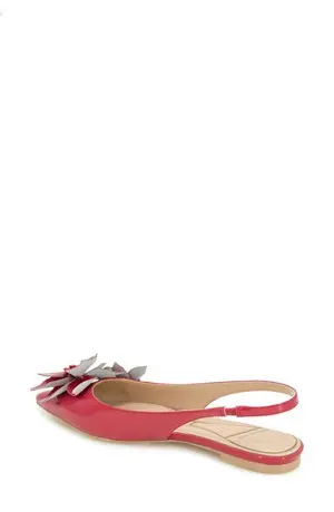 KENNETH COLE Tayla Pointed Toe Slingback Flat - Red Patent