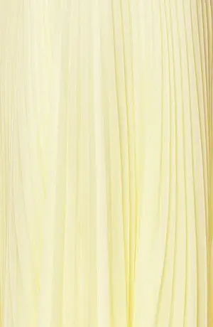 Betsy & Adam Pleated Strapless Chiffon Gown - Butter